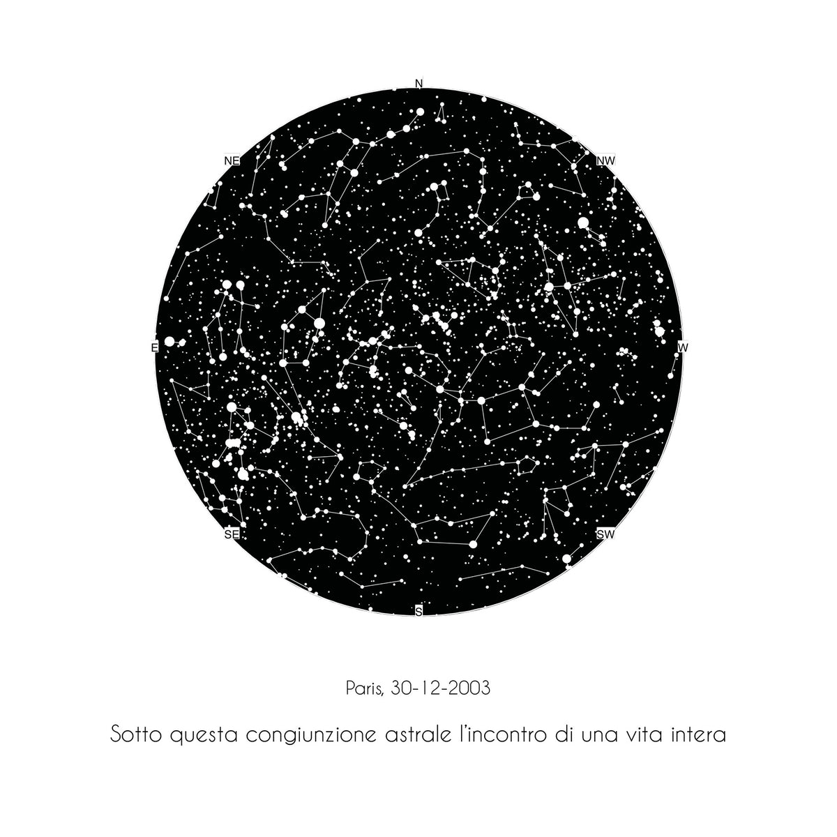 Mappa stellare 30x30 cm senza nome costellazioni – stay-hop